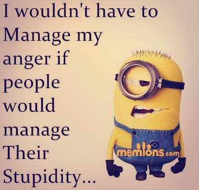 Joke for Wednesday, 09 March 2016 from site Minion Quotes - Manage my anger
